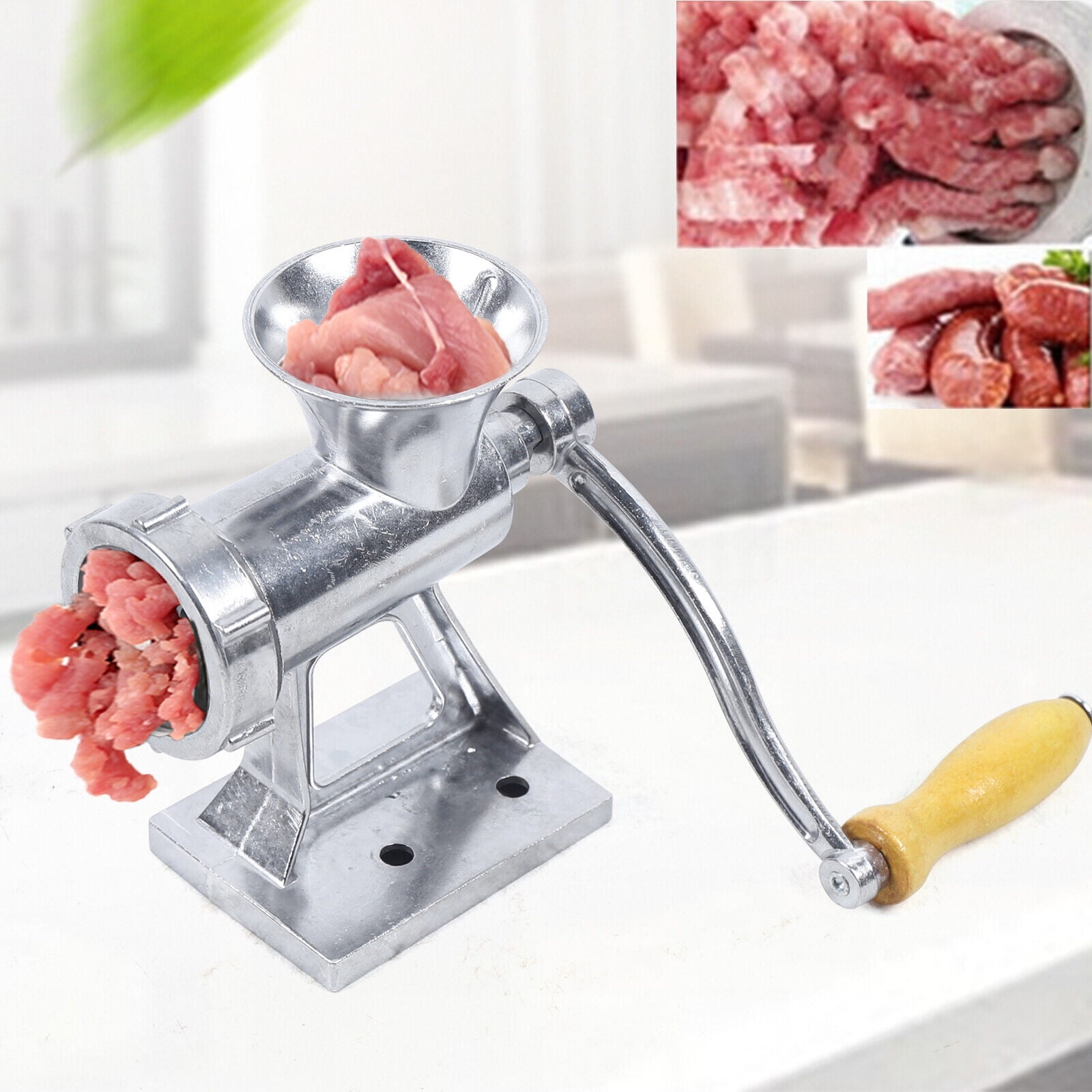 Miumaeov Heavy Duty Meat Grinder Mincer Stuffer Manual Hand Crank ...