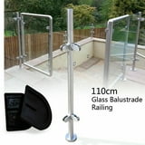 Miumaeov High Glass Balustrade Railing Post Middle Post Handrail 110cm ...