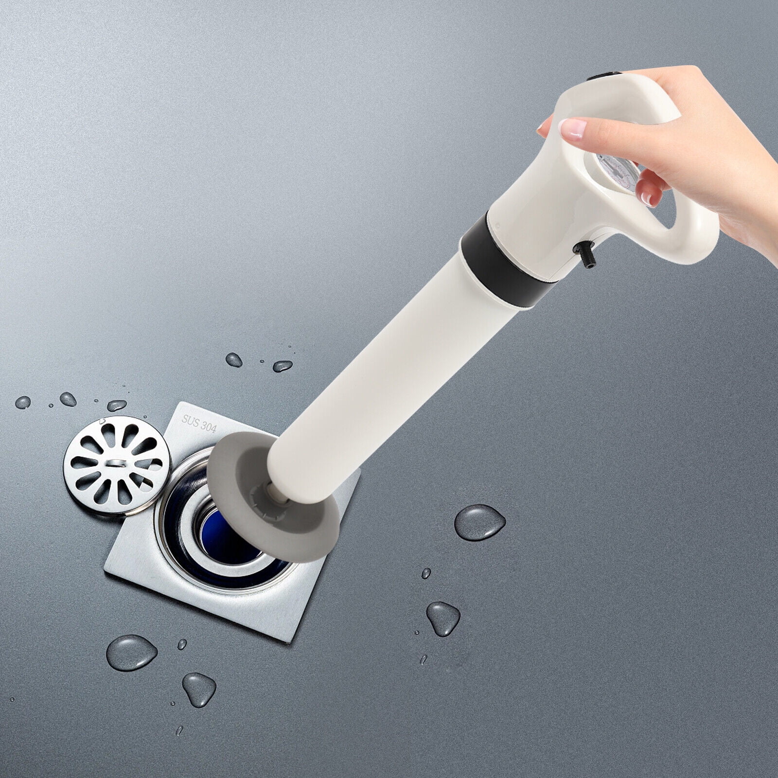 Miumaeov High Pressure Toilet Auger with 3 Interchangeable Heads for ...