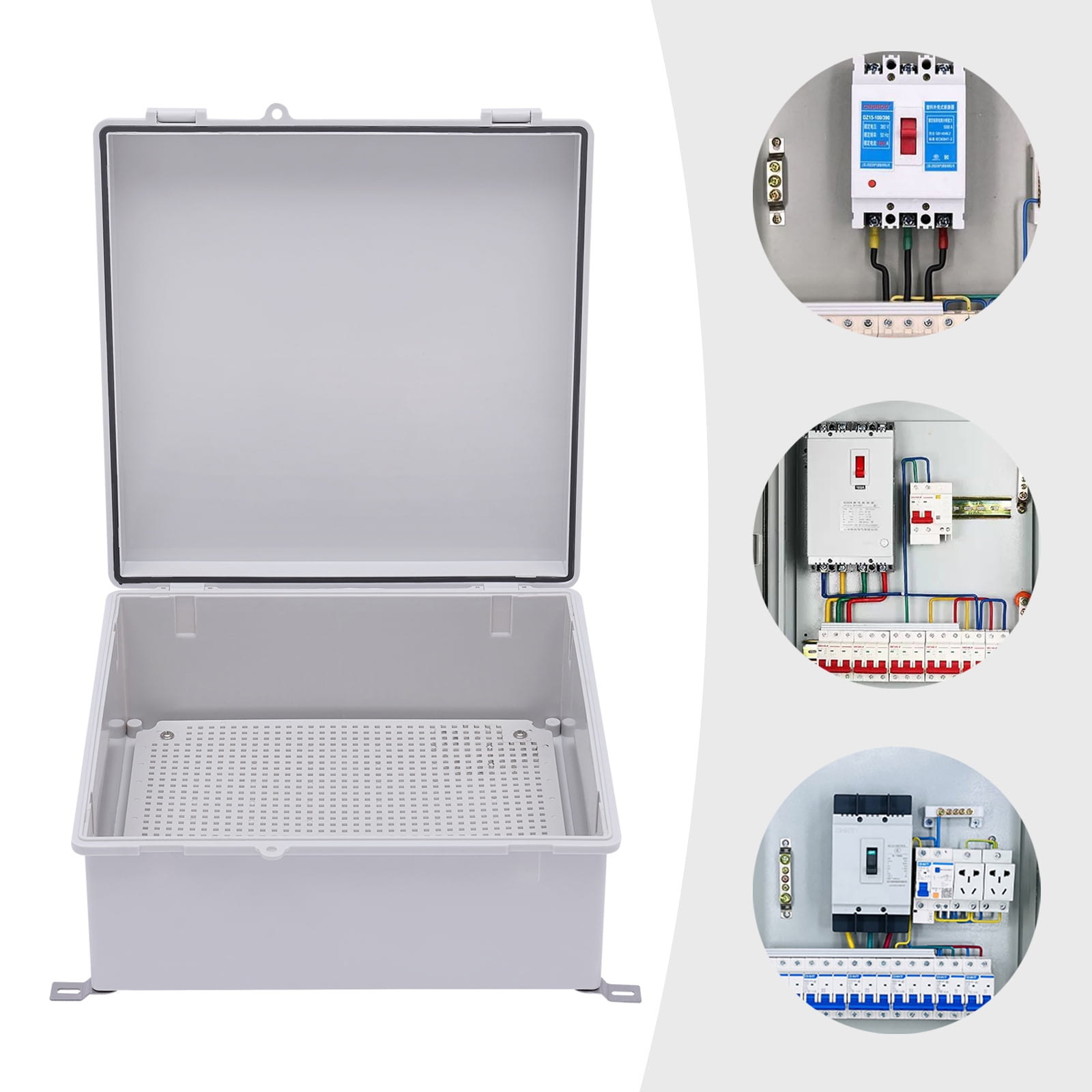 Miumaeov Hinged Cover Stainless Steel Project Box with Mounting Plate ...