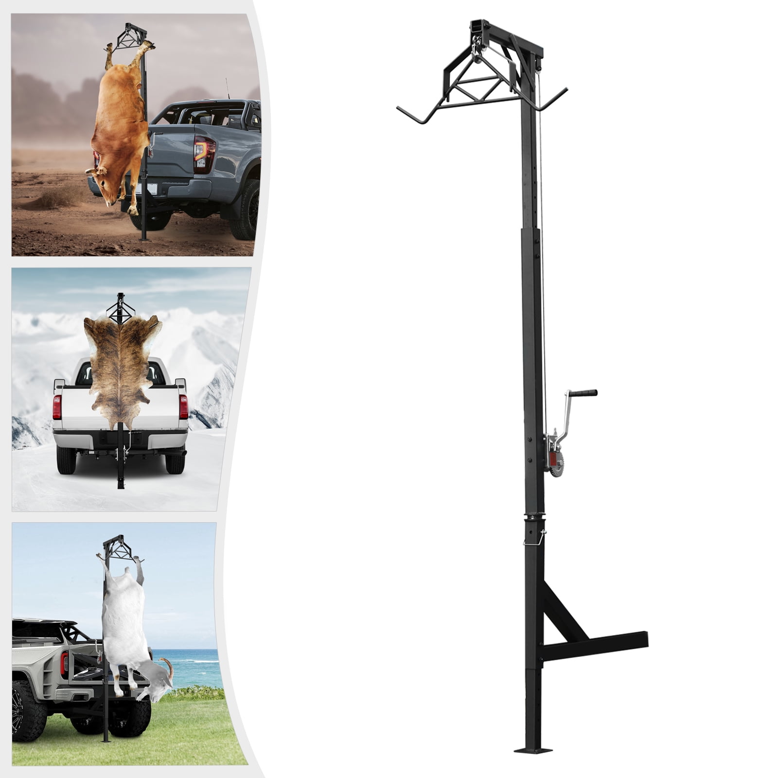 Miumaeov Hitch Mounted Deer Hoist Truck Hitch Deer Hoist with Winch ...