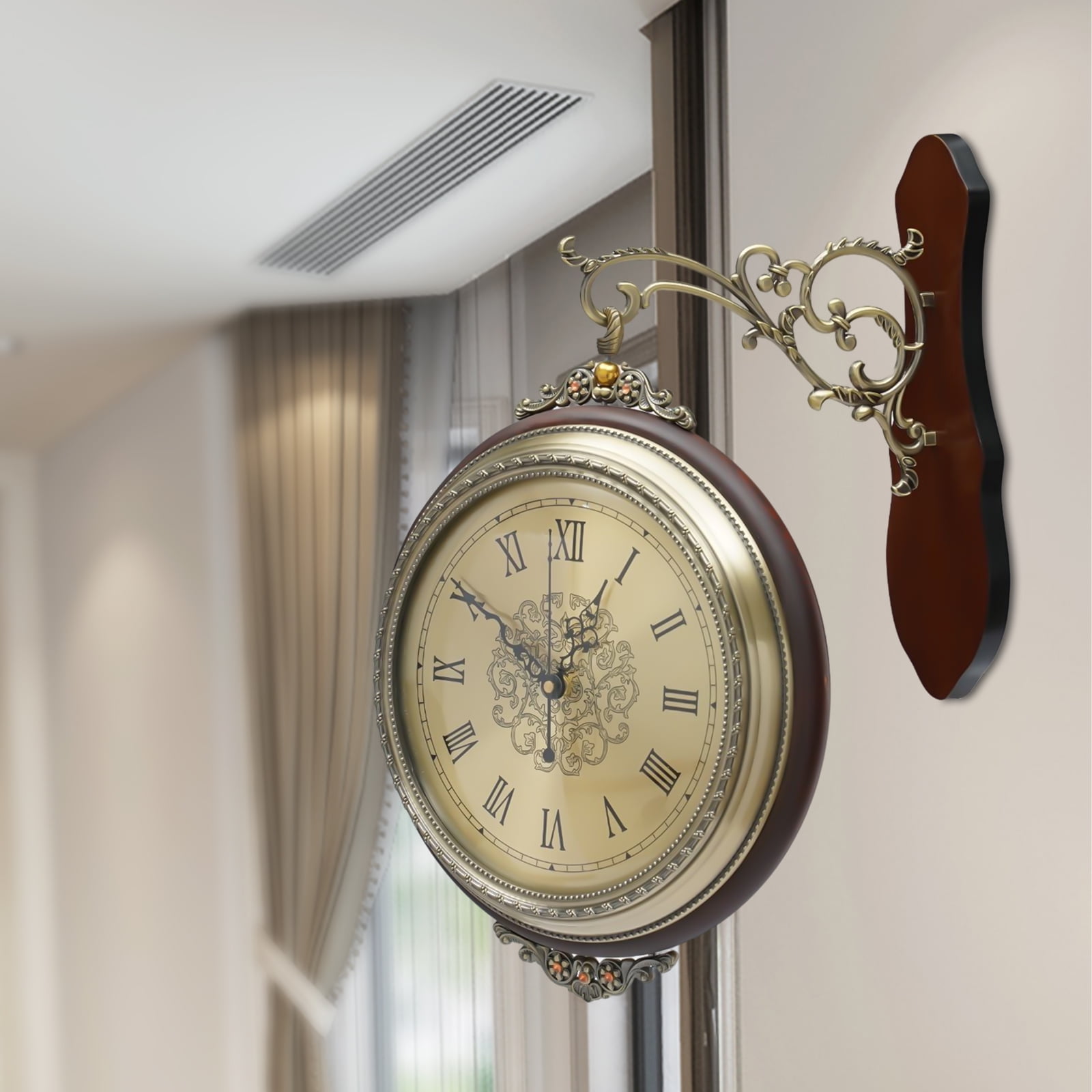 Miumaeov Household Wall Clock, Silent Clock Without Tick, European ...