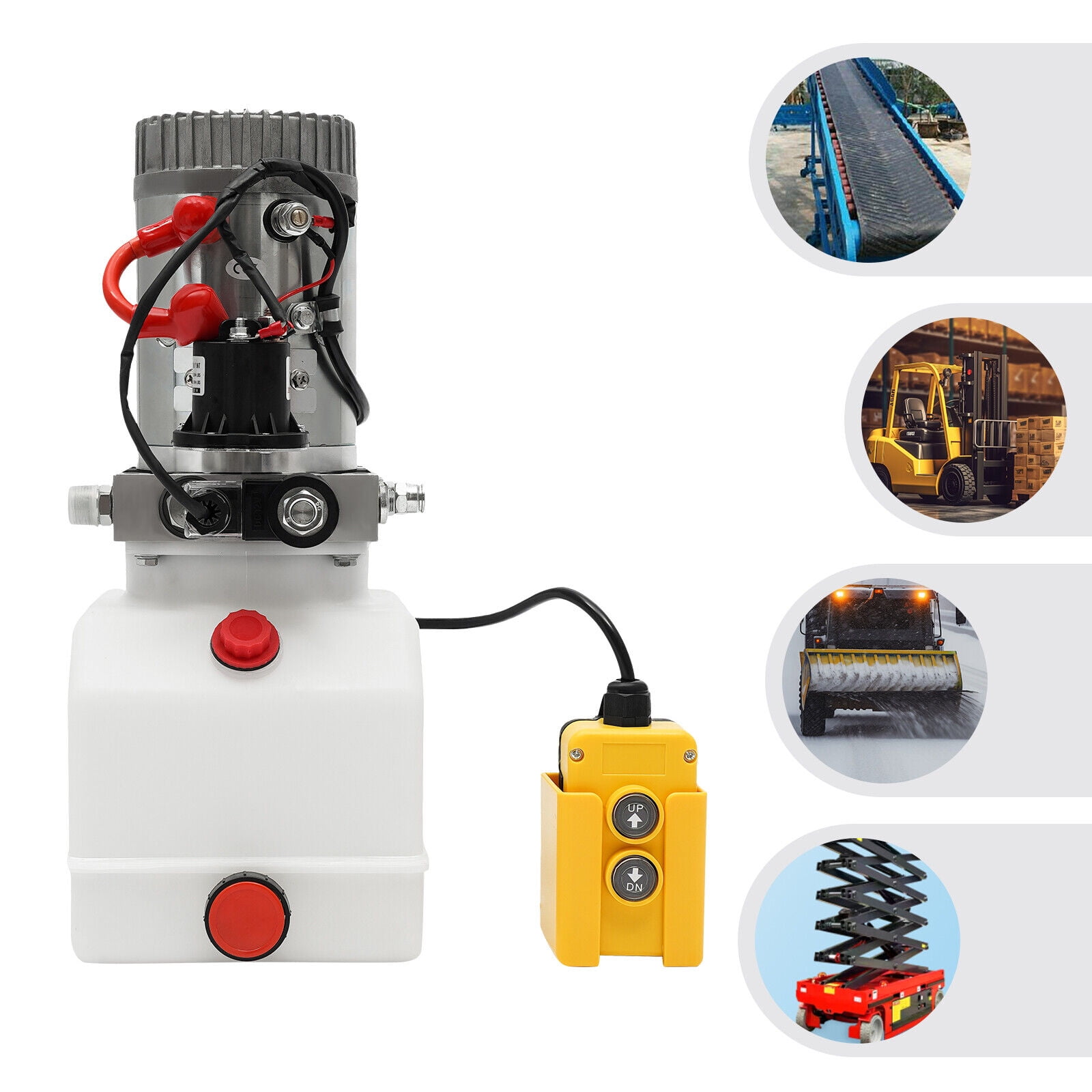 Miumaeov Hydraulic Pump Single Acting 4.23Qt Hydraulic Power Unit 12V ...