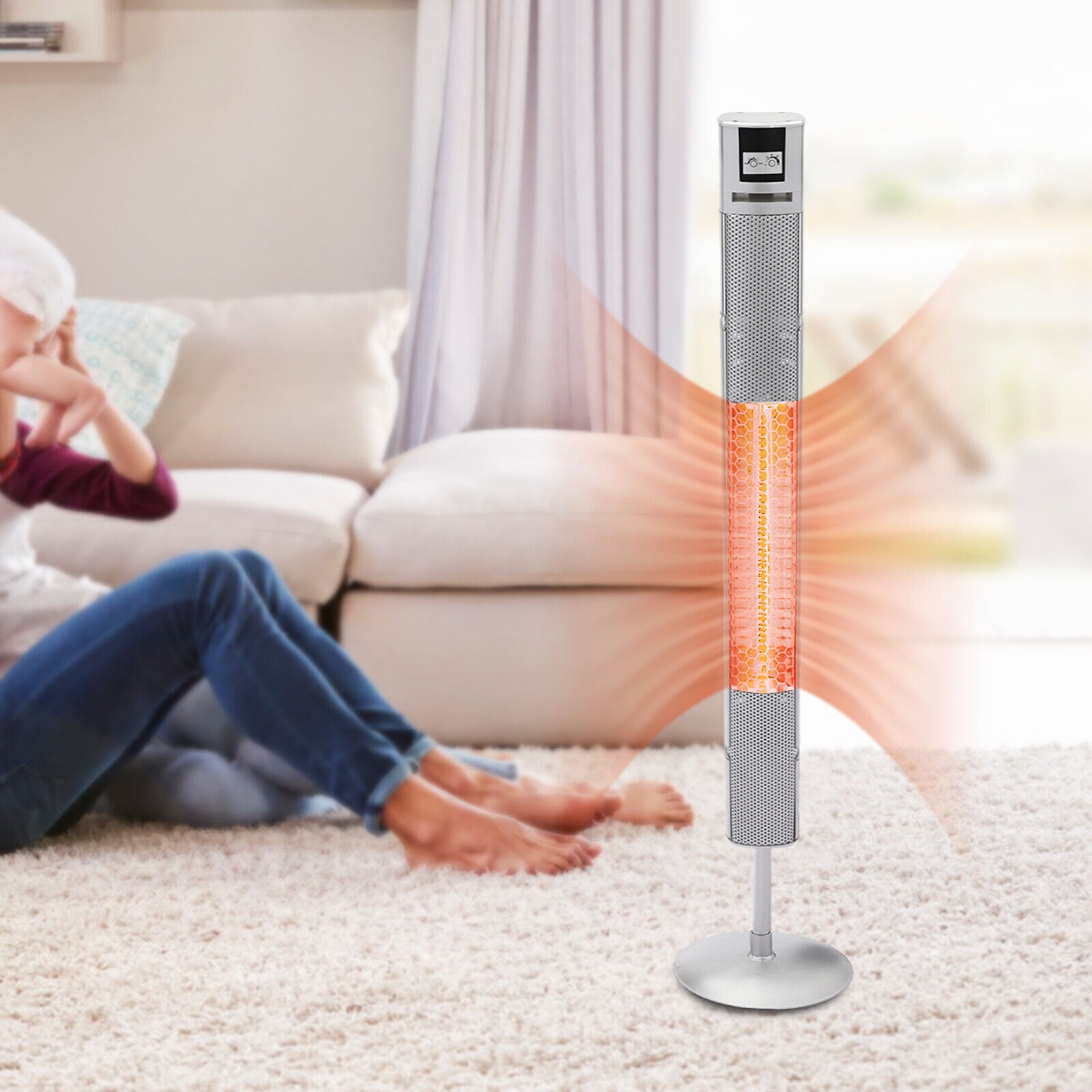 Miumaeov Indoor & Outdoor Corded Electric Heater 1500W Heater W/Remote ...