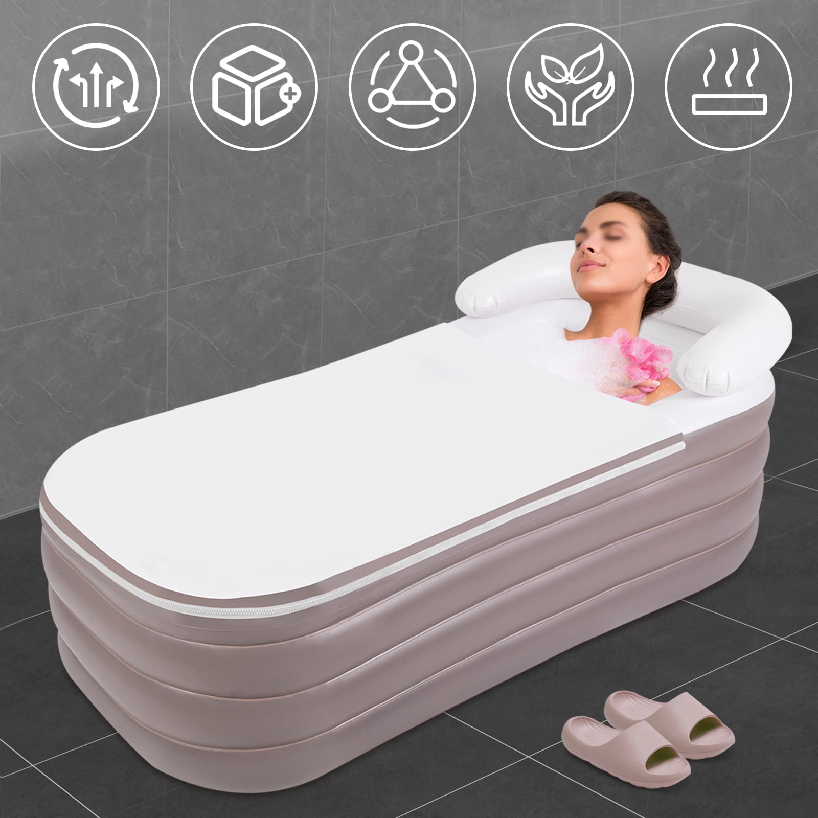 Miumaeov Inflatable Bathtub, Foldable, Portable, Adults SPA, Hot & Ice ...