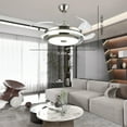 Miumaeov Invisible Ceiling Fan Contemporary Retractable Fan Chandelier ...