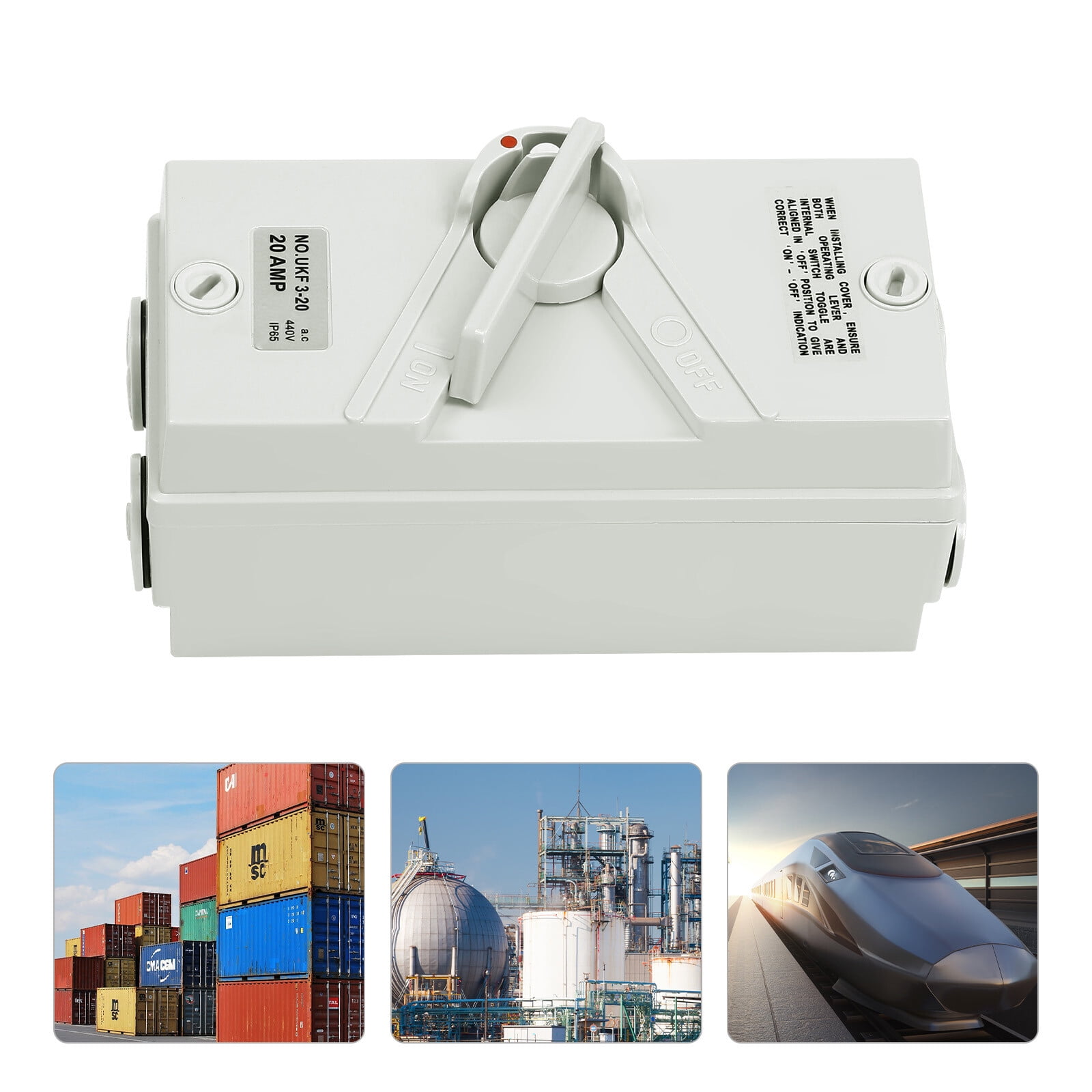 Miumaeov Isolation Switch 440V 20A 3 Pole Wall Mounted Safety Isolation ...