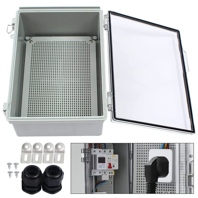 Miumaeov Junction Box, Hinged Cover Stainless Steel Latch Project Box ...