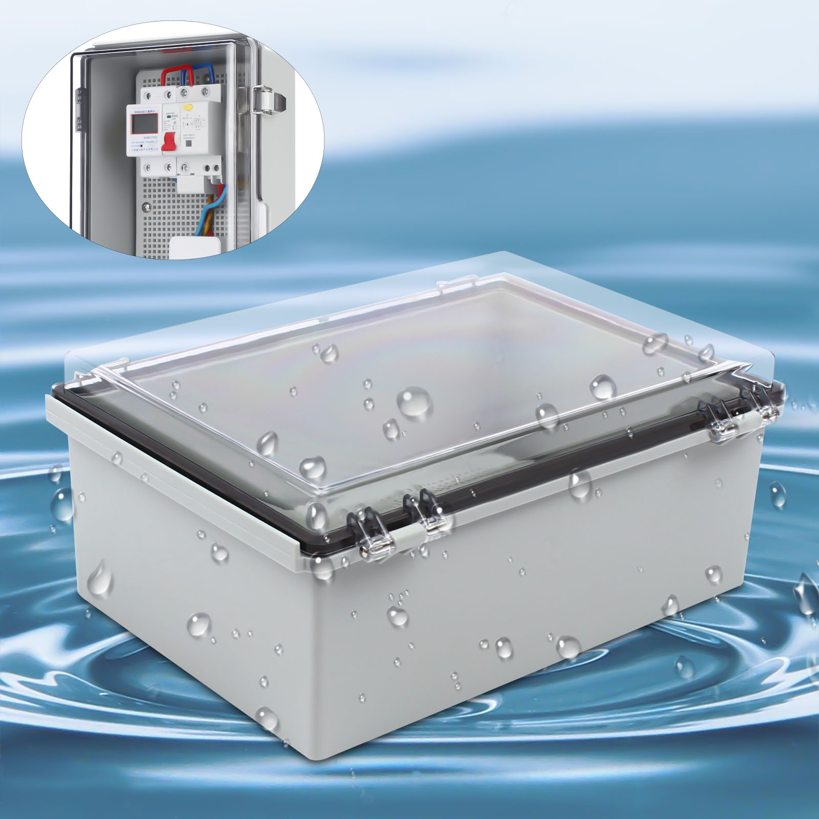 Miumaeov Junction Box Hinged Cover Stainless Steel Latch Project Box ...