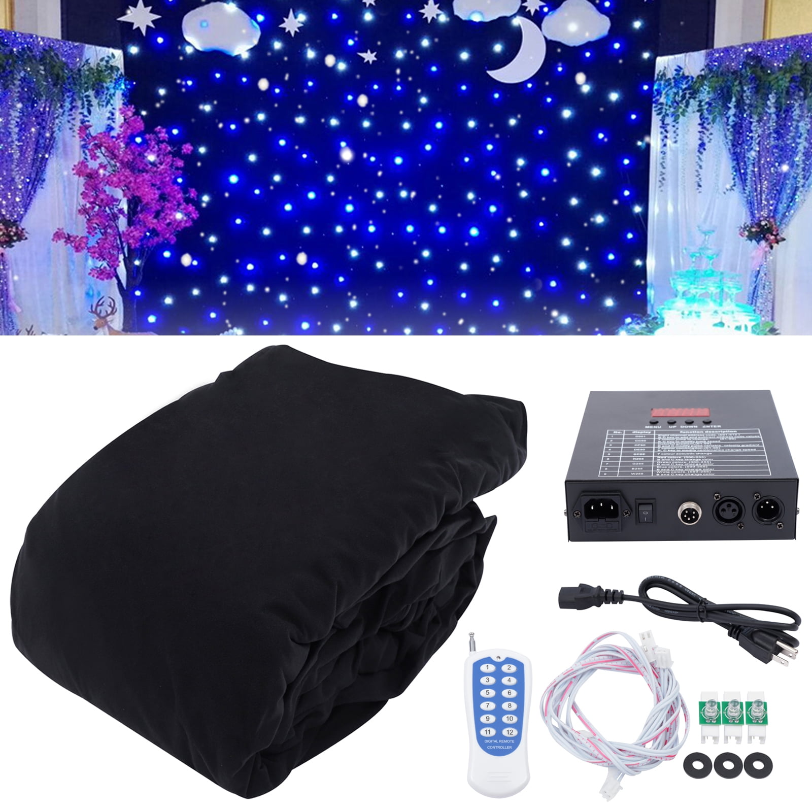 Miumaeov LED Background 3mx4m Fire Retardant RGBW LED Star Cloth DMX ...
