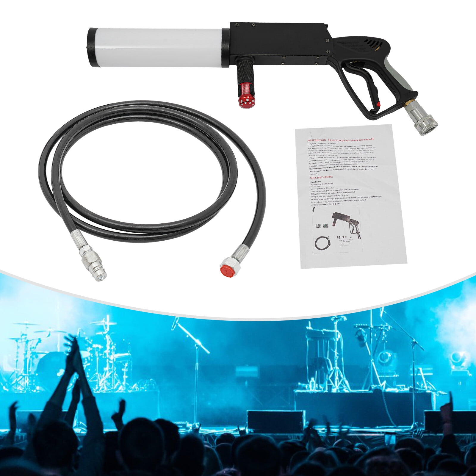 Miumaeov LED CO2 Cryo Gun Handheld CO2 Jet Cannon Smoke Fog Machine ...