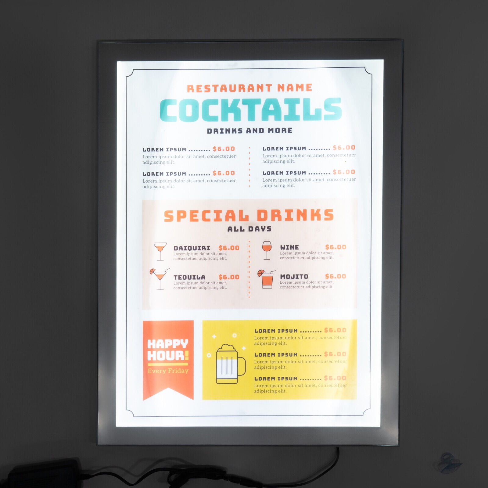 Miumaeov LED Movie Posters Frame 16.9" x 23.2" Photo Frame LED Light ...