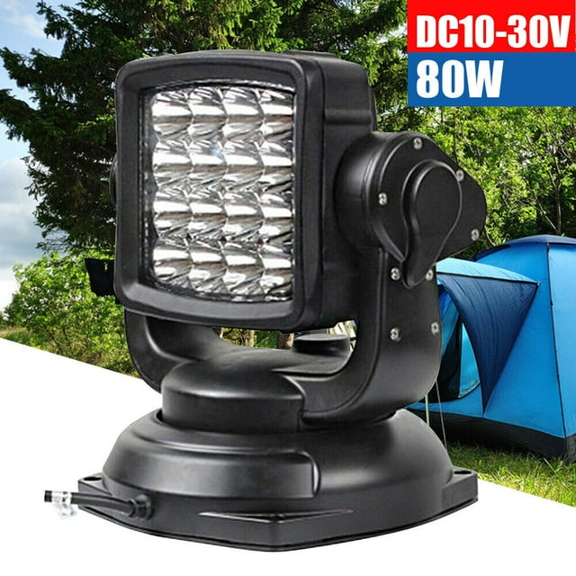 Miumaeov LED Spotlight for Marine Boat Truck Car, 80W 360° Rotating ...