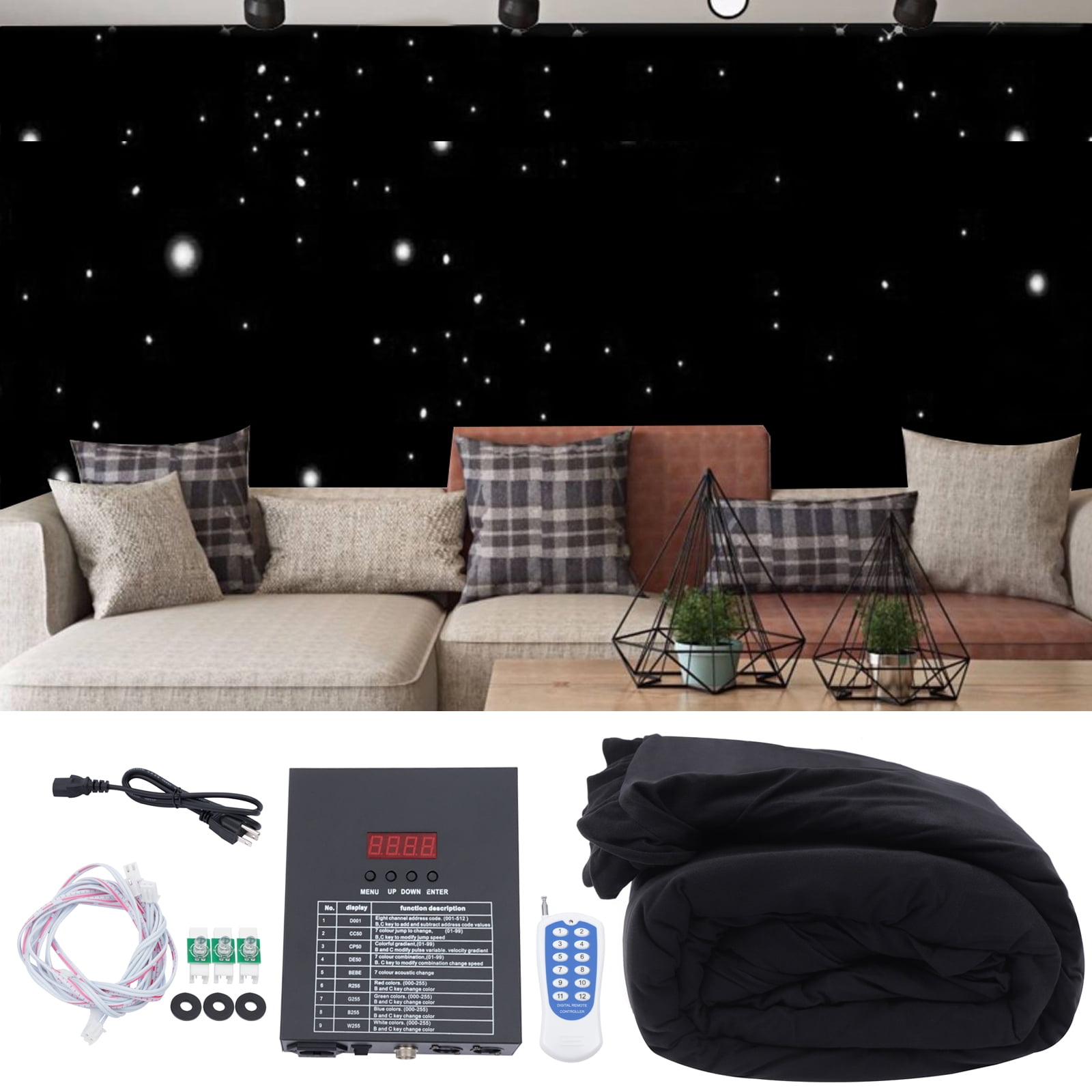 Miumaeov LED Stage Backdrop White LED Background RGBW LED Star Cloth ...