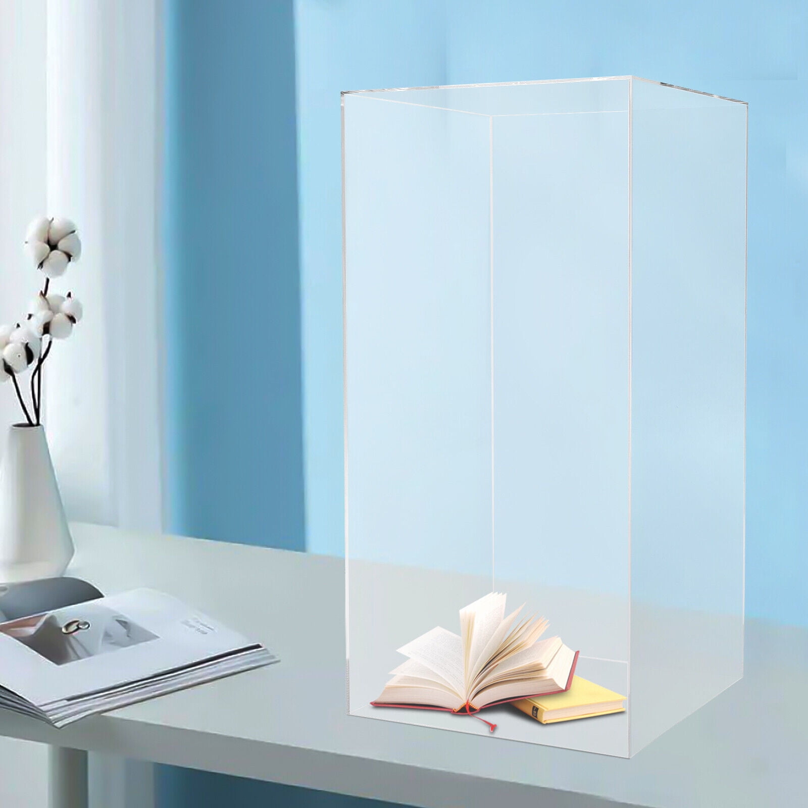 Miumaeov Large Acrylic Plastic Display Case Countertop Dustproof Clear ...