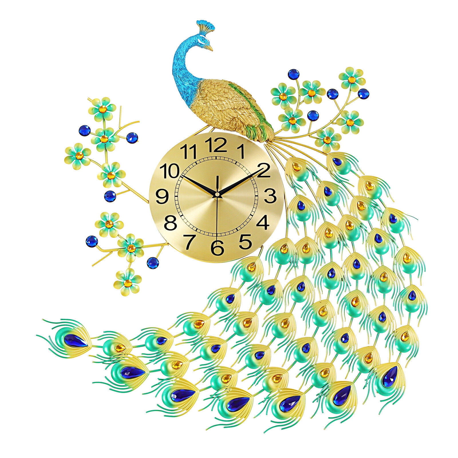 Miumaeov Large Indoor Wall Clock 3D Vintage Silent Wall Clocks Battery ...