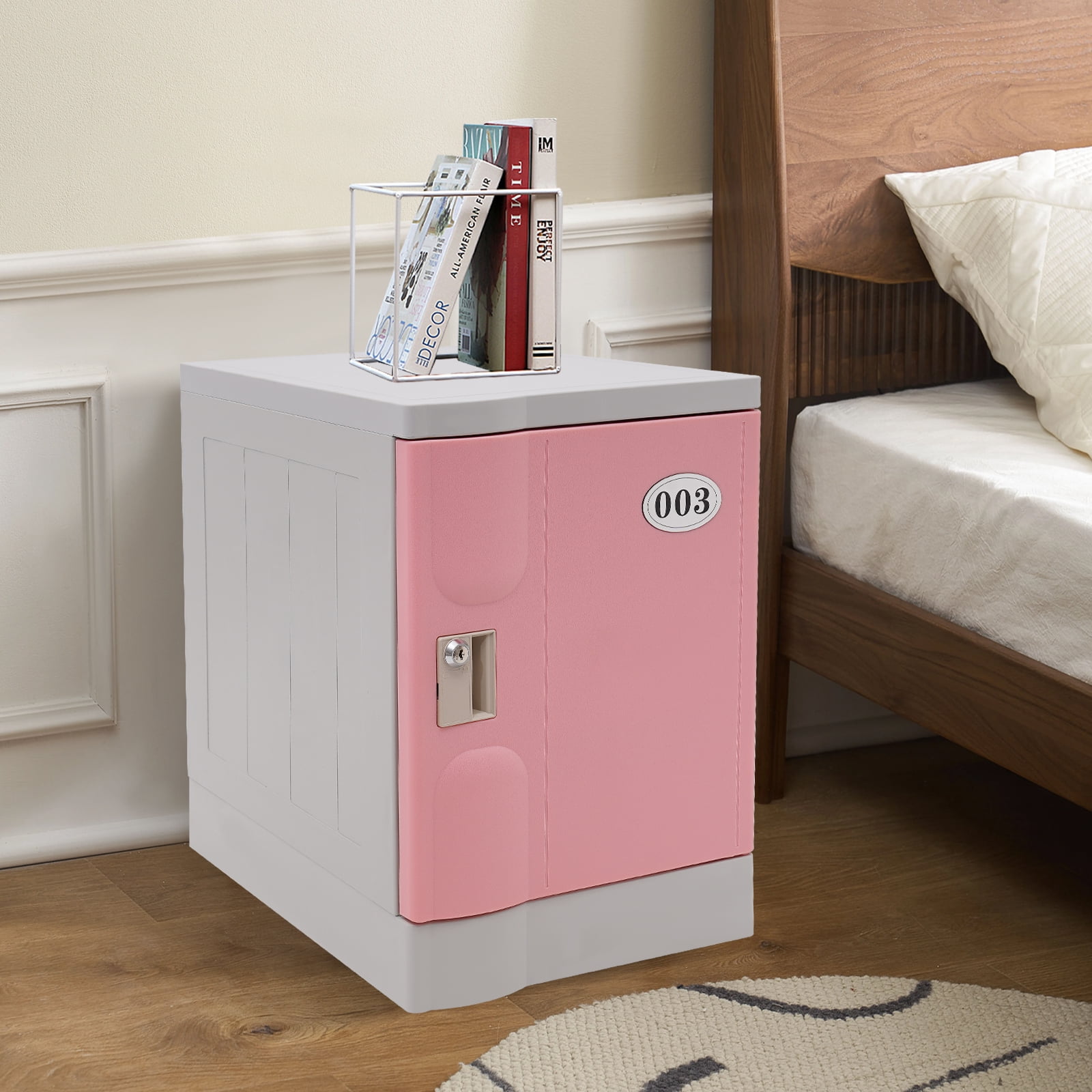 Miumaeov Lockable Storage Cabinet ABS Storage Box Organizer with Door ...