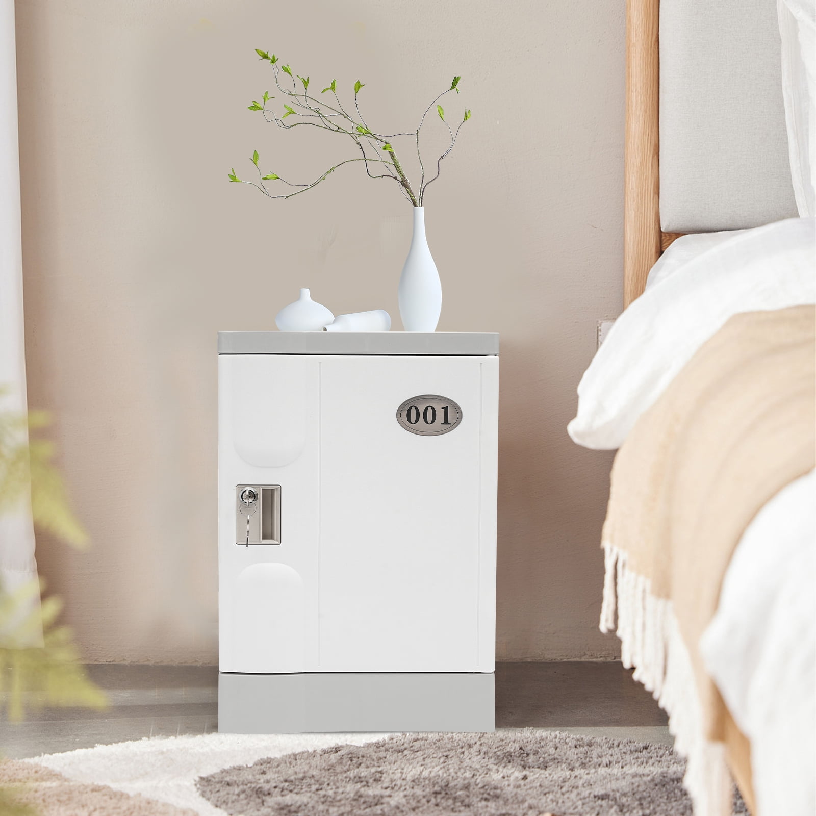 Miumaeov Lockable Storage Cabinet ABS Storage Box Organizer with Door ...