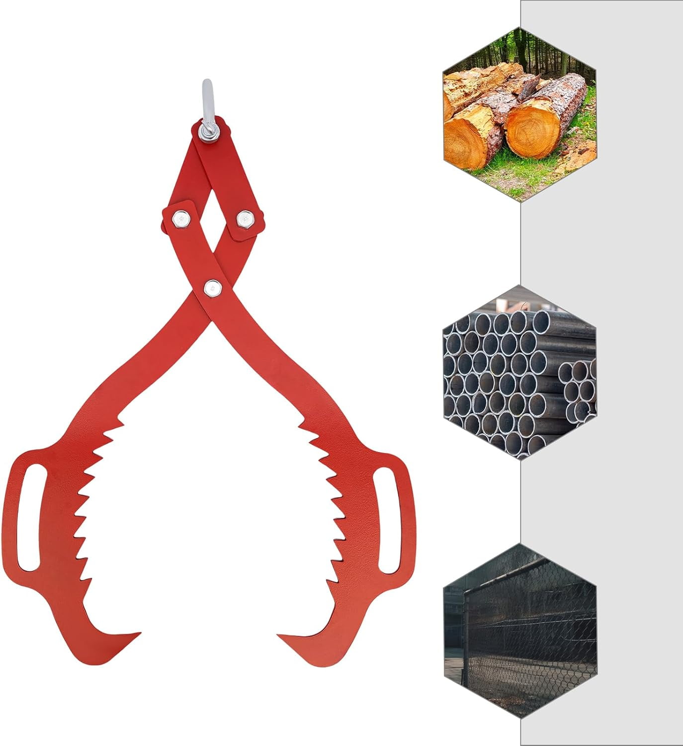 Miumaeov Log Grapple 25 Inch Heavy Duty Log Handling Tongs with Strong ...