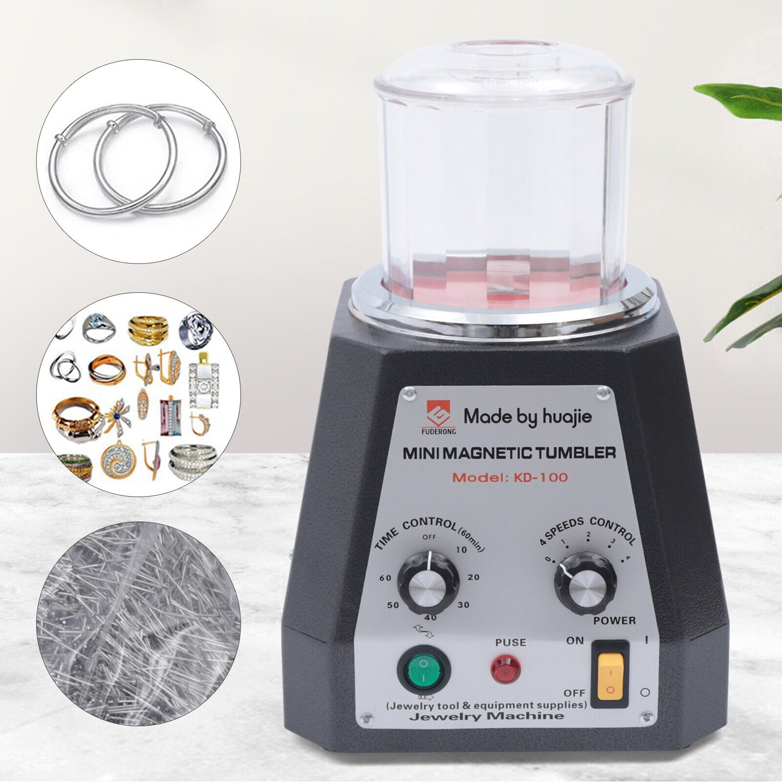 Miumaeov Magnetic Tumbler Jewelry Polisher 100mm Magnetic Polisher 4 ...