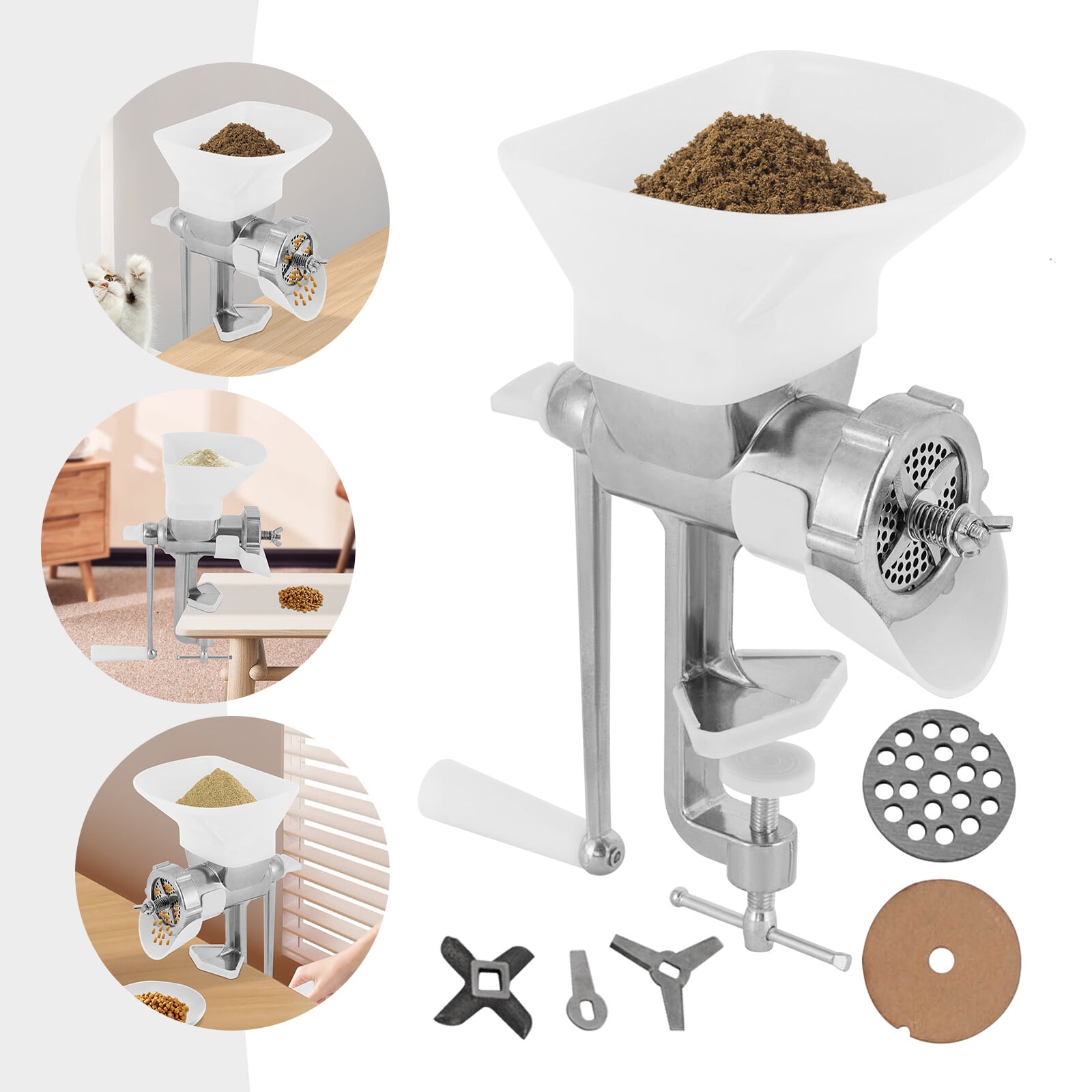 Miumaeov Manual Feed Pellet Machine For Cats Birds Fishing 3mm Feed ...