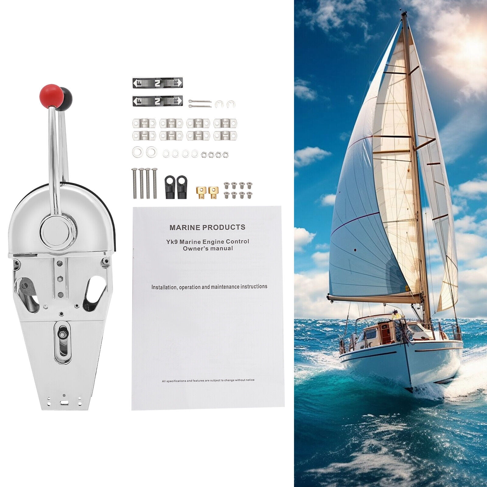 Miumaeov Marine Boat Twin Lever Dual-handle Engine Shift and Throttle ...