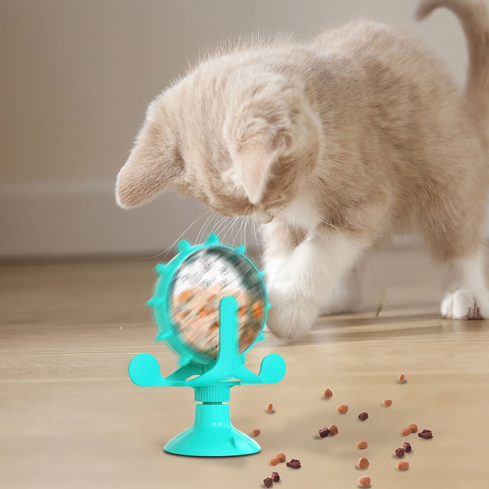 Miumaeov Meal-dispensing Pet Toy 360° Rotating Interactive Pet Toy Pet ...