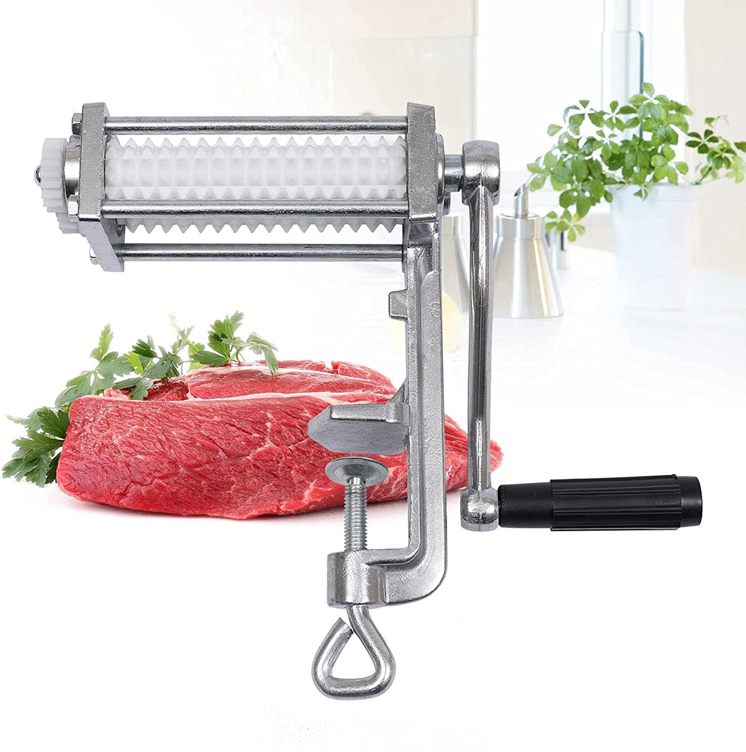 Miumaeov Meat Tenderizer Commercial Rolling Meat Tenderizer Clamp-on ...