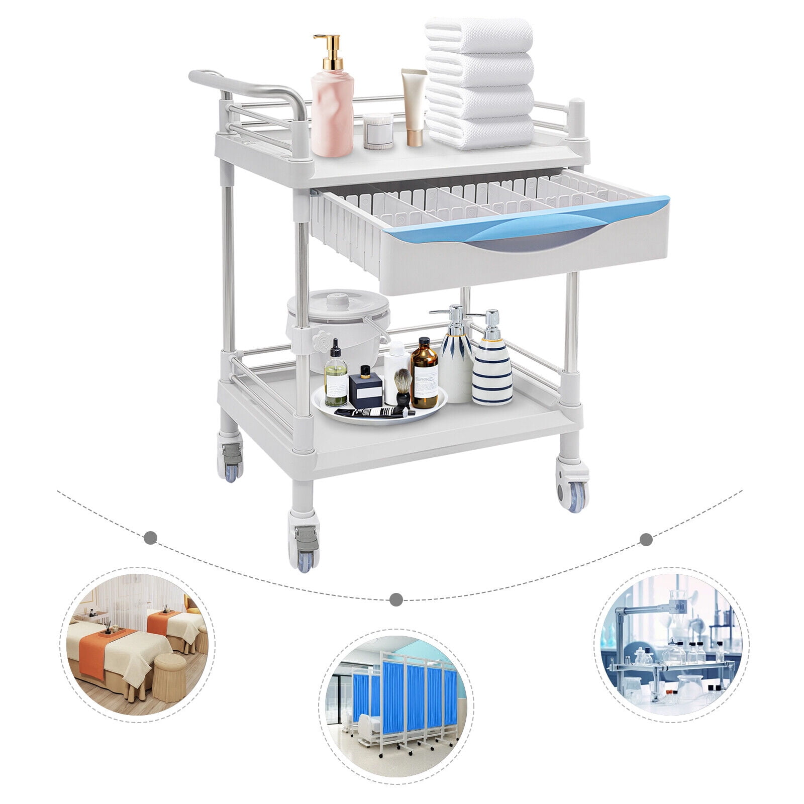 Miumaeov Medical Utility Cart Beauty Salon Trolley Commercial Hospital ...