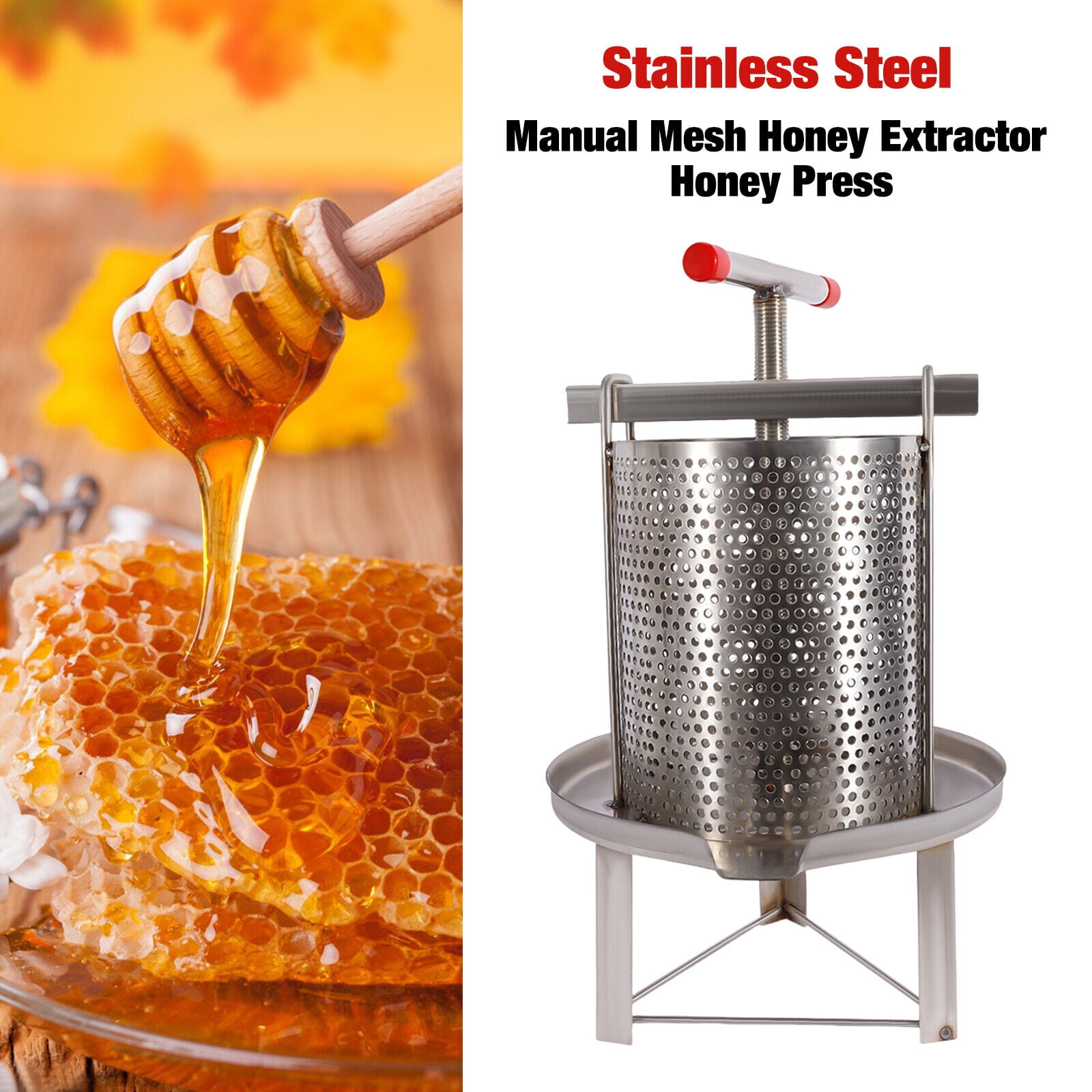 Miumaeov Mesh Honey Wax Press Beekeeping Presser Tool Manual Stainless ...