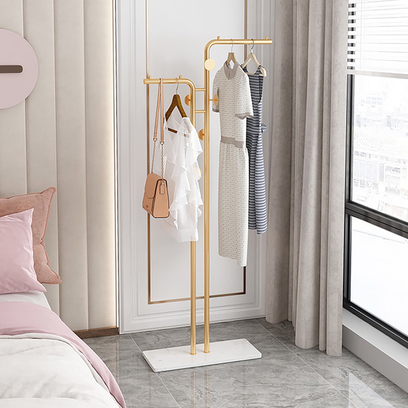 Miumaeov Metal Coat Rack Hat Stand L-shaped Clothes Hanger Clothing ...
