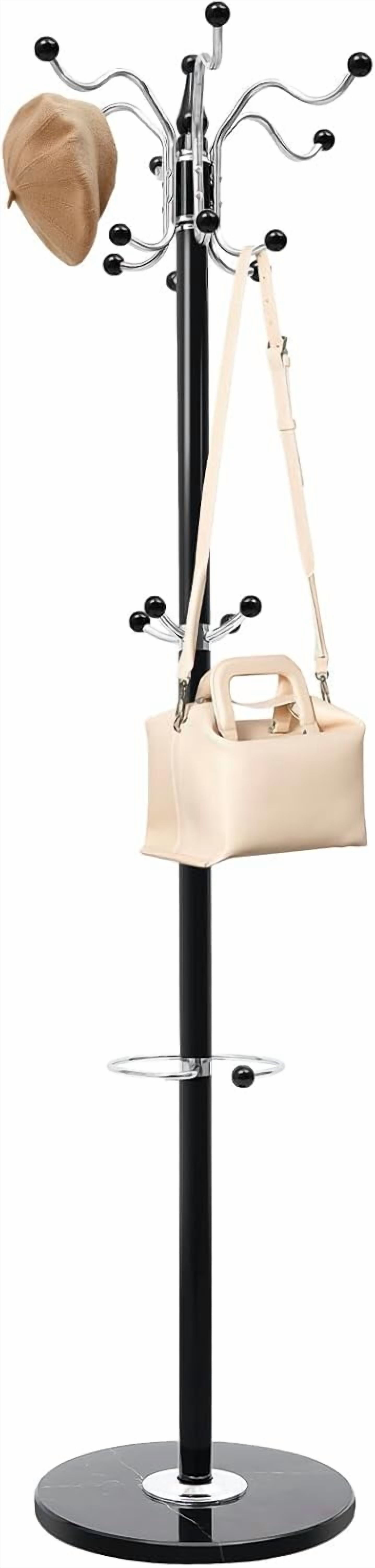 Miumaeov Metal Coat Rack, Sturdy Coat Rack Stand with Natural Marble ...