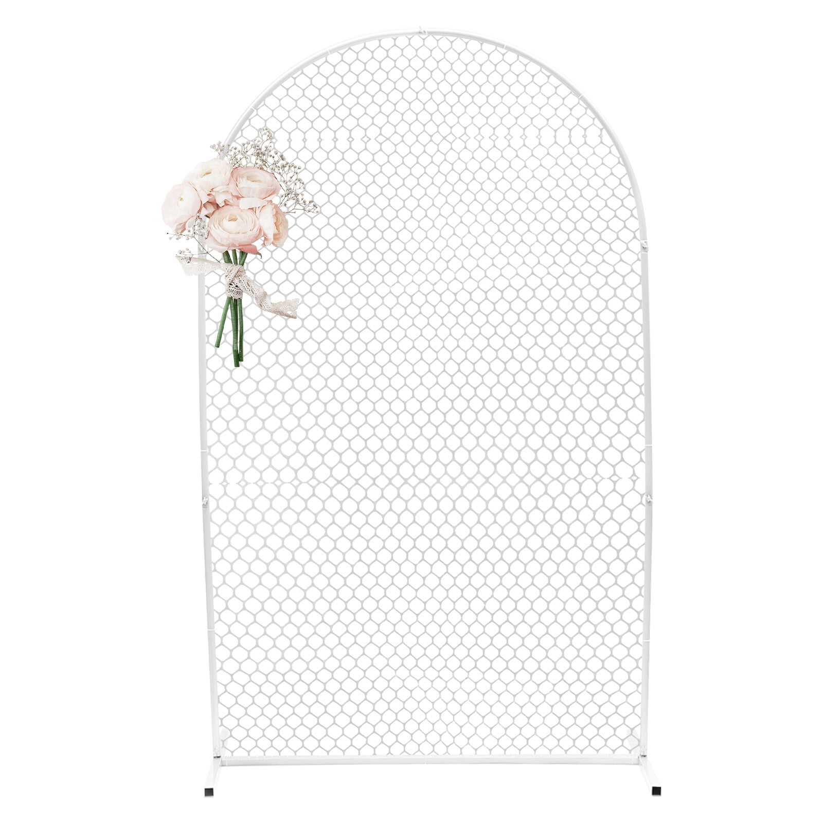 Miumaeov Metal Grid Stand Flowers Mesh Arch Wedding Backdrop Tulle ...