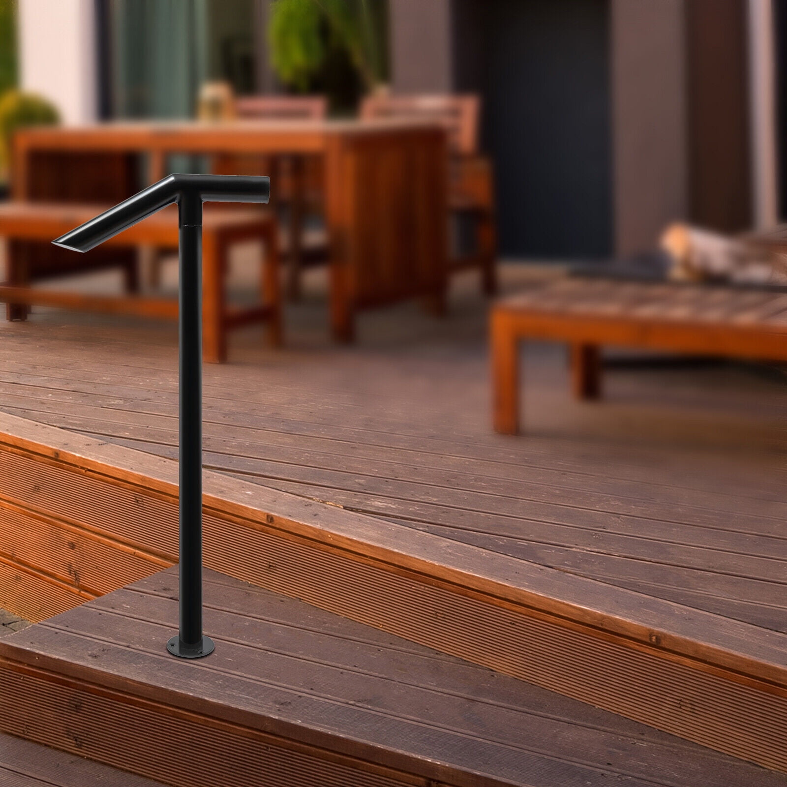 Miumaeov Metal Handrail Single Post Handrail Free Standing Iron ...