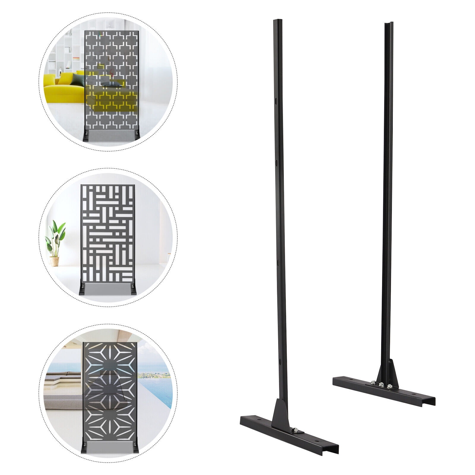 Miumaeov Metal Privacy Screen Panels Stand Room Divider Holder For Home ...