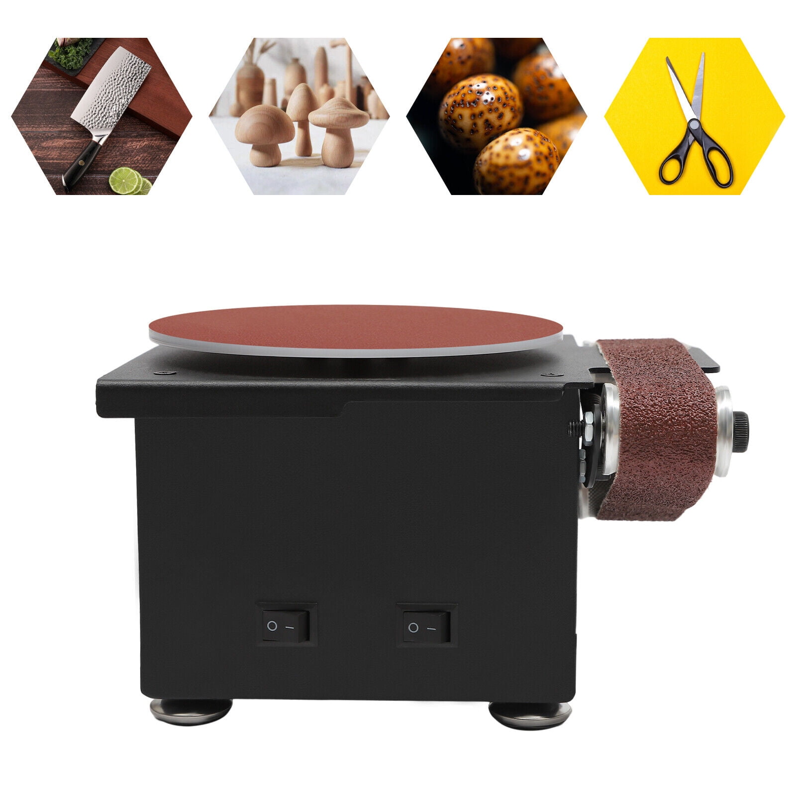 Miumaeov Mini Belt Disc Sander Electric Sharpener Machine 7 Variable ...