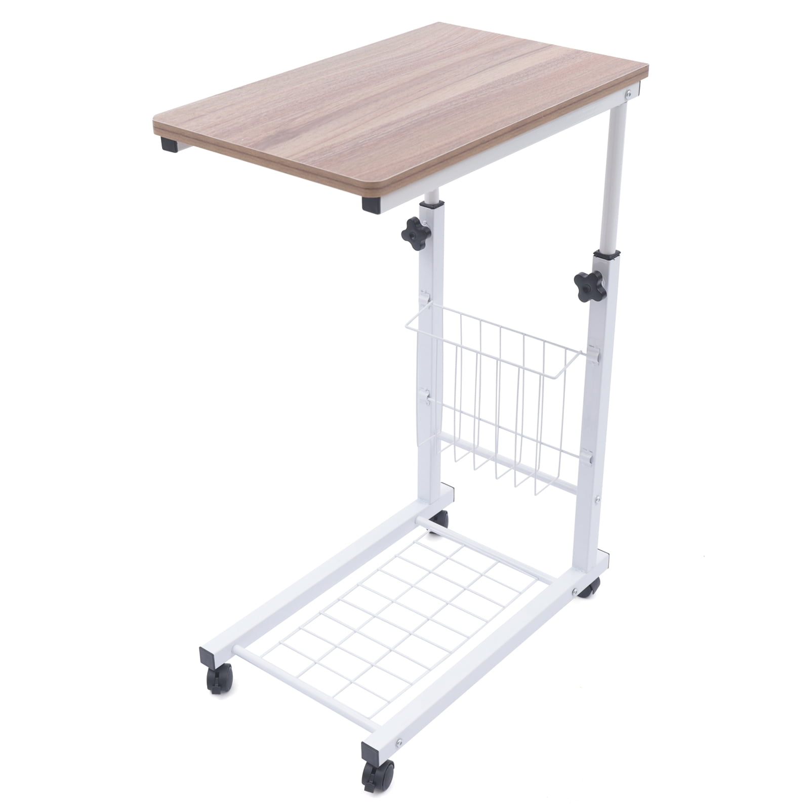 Miumaeov Mobile Sofa Side Table, Height Adjustable Rolling Bedside ...