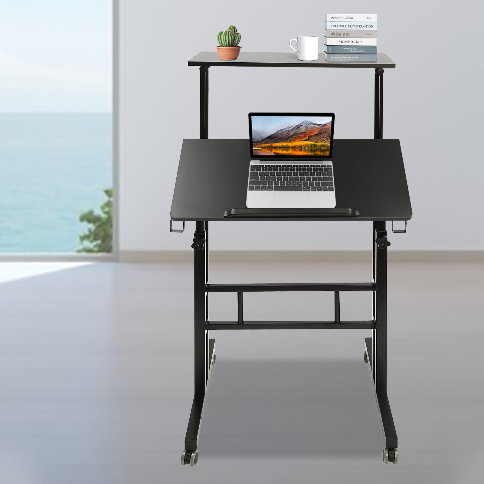 Miumaeov Mobile Stand Up Desk with Height Adjustable Standing Desk with ...