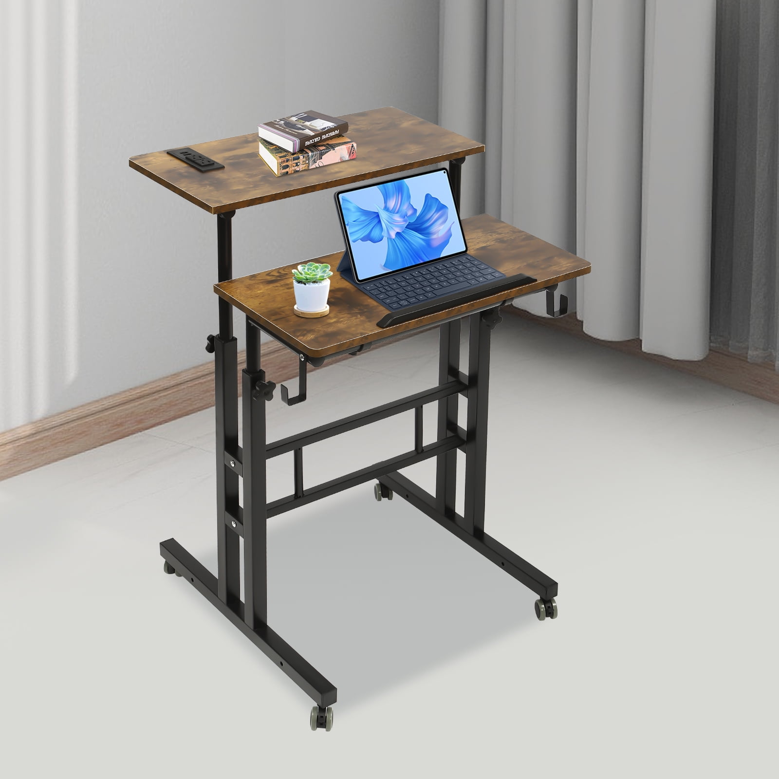 Miumaeov Mobile Stand Up Desk with Height Adjustable Standing Desk with ...