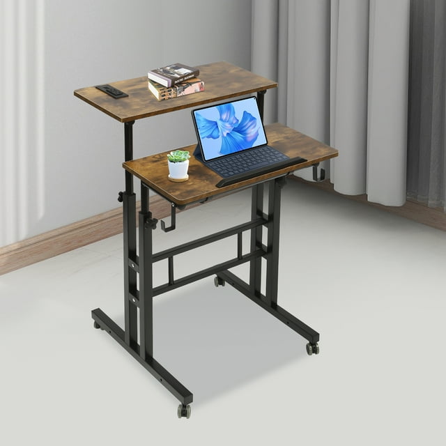 Miumaeov Mobile Stand Up Desk with Height Adjustable Standing Desk with ...