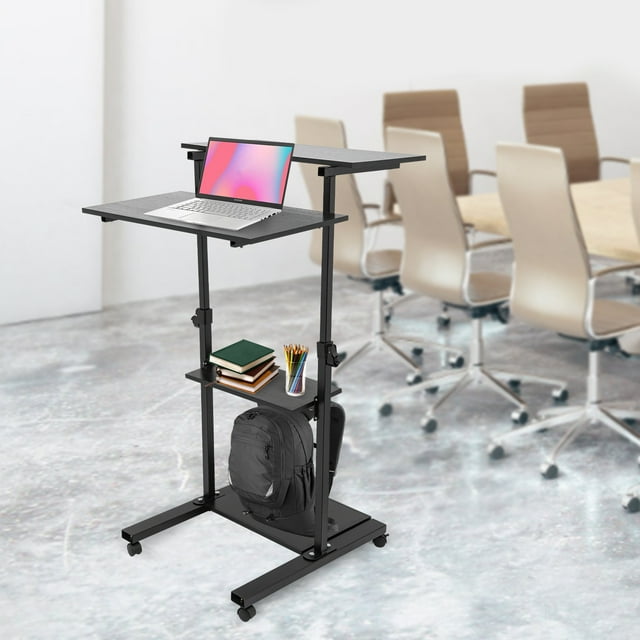 Miumaeov Mobile Standing Desk with Adjustable Height Rolling Computer ...