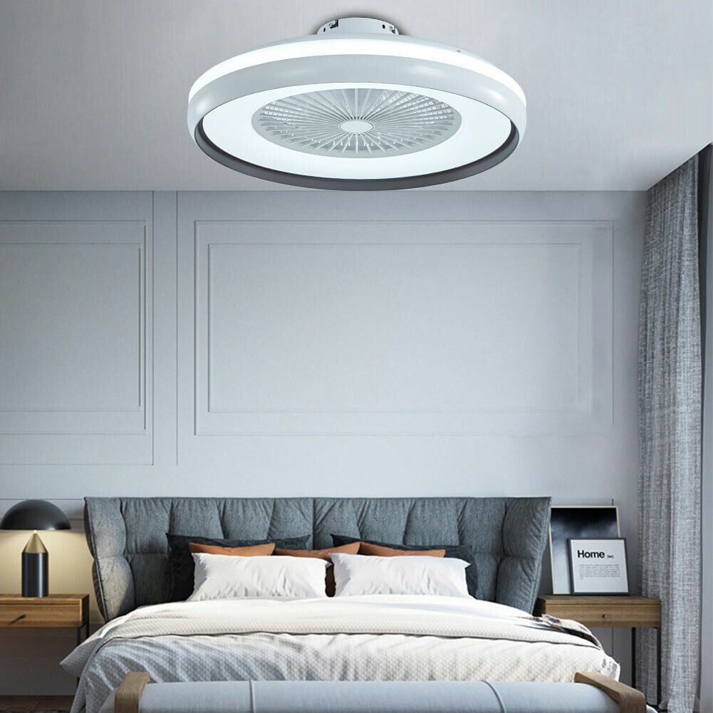 Miumaeov Modern Acrylic Ceiling Fan with Light Invisible Blades Flush ...
