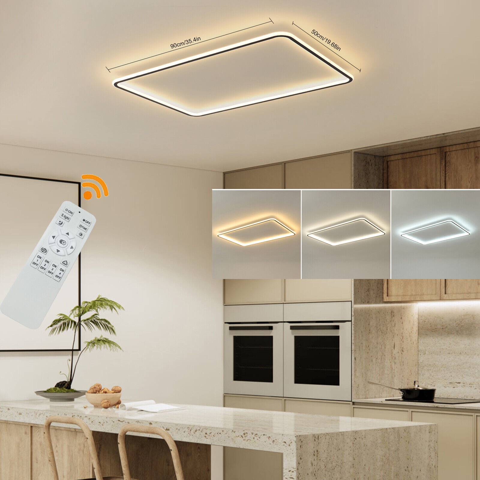 Miumaeov Modern Dimmable LED Ceiling Light Flush Mount Chandelier ...