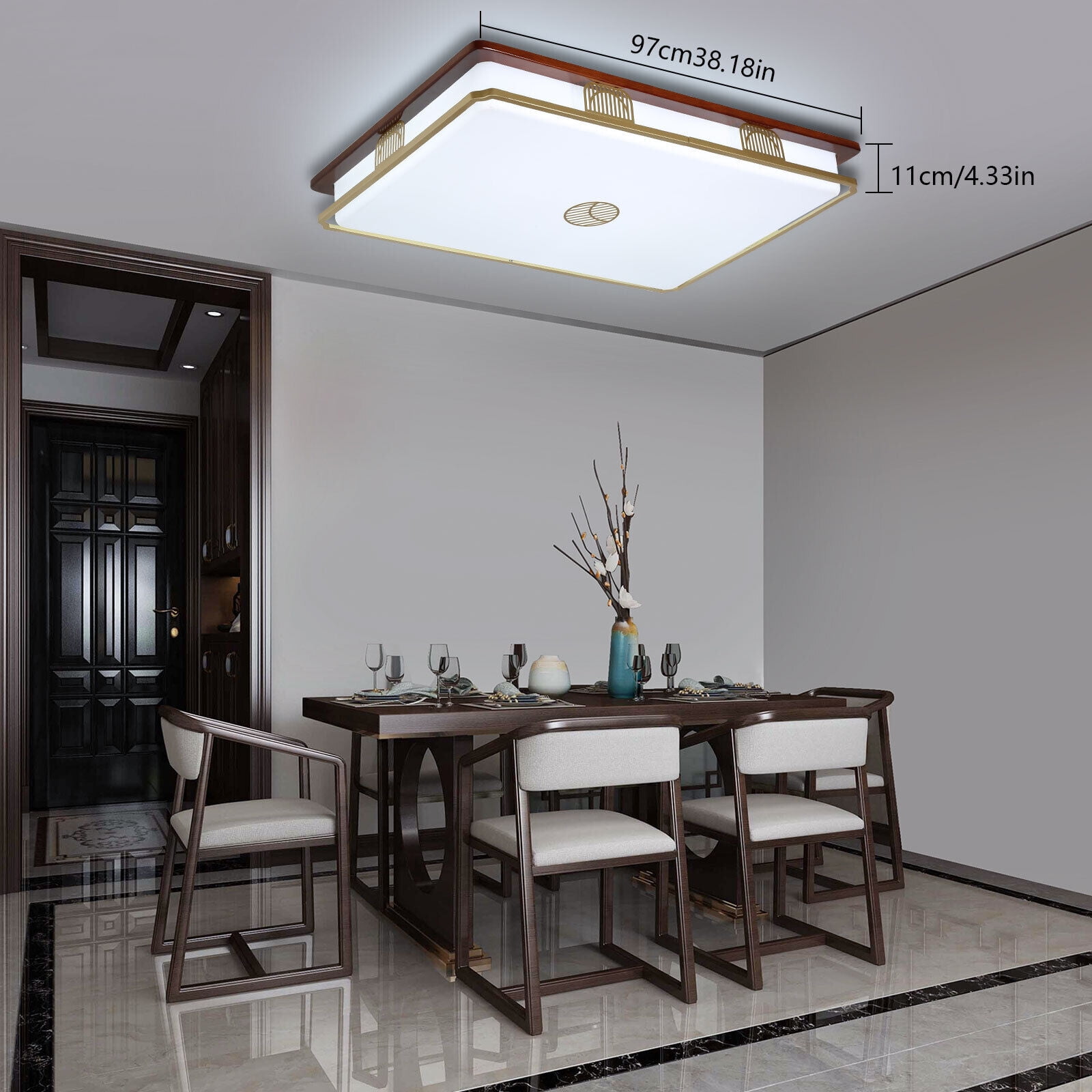 Miumaeov Modern Dimmable LED Ceiling Light Rectangular Flush Mount ...