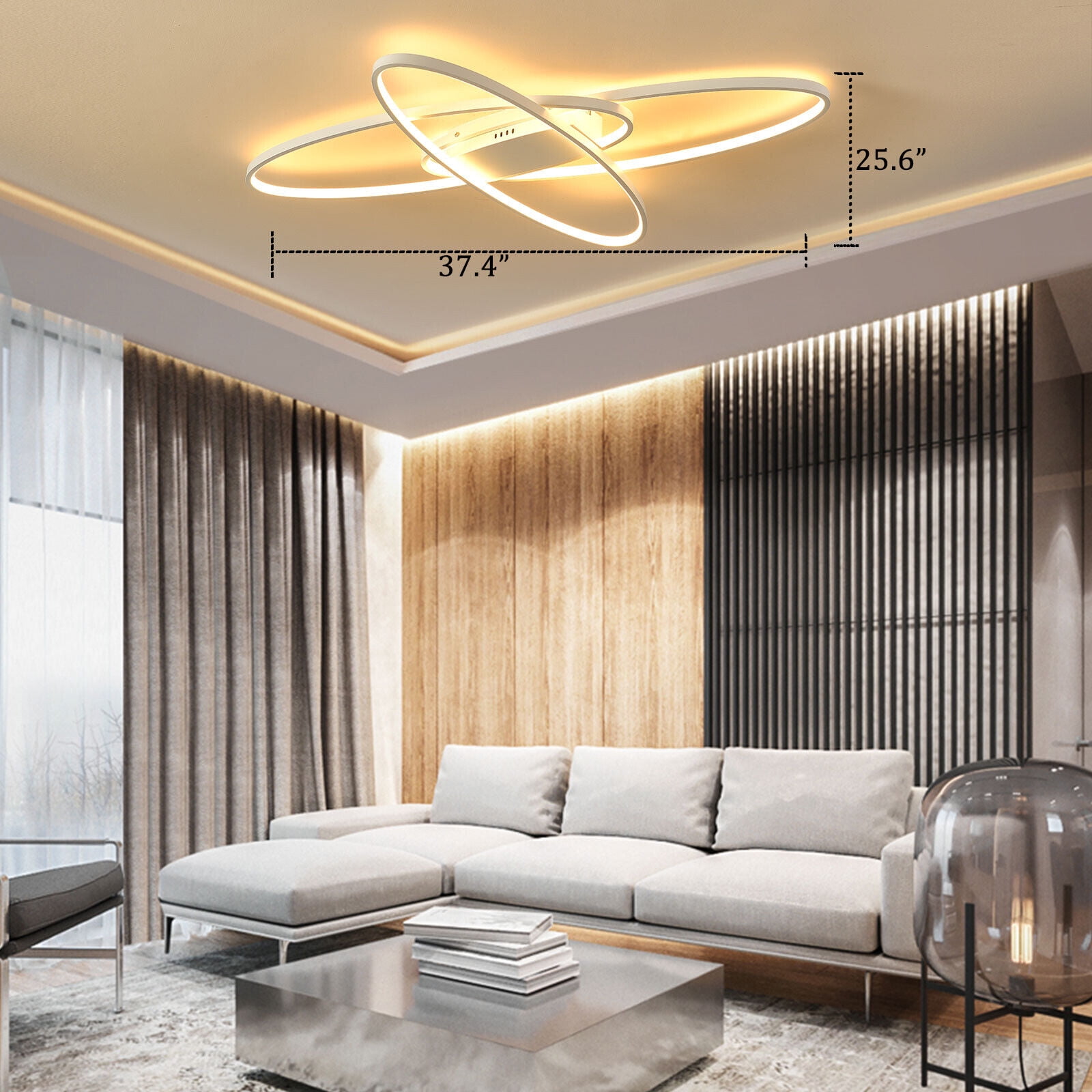 Miumaeov Modern Geometric Ceiling Light Dimmable Flush Mount LED ...