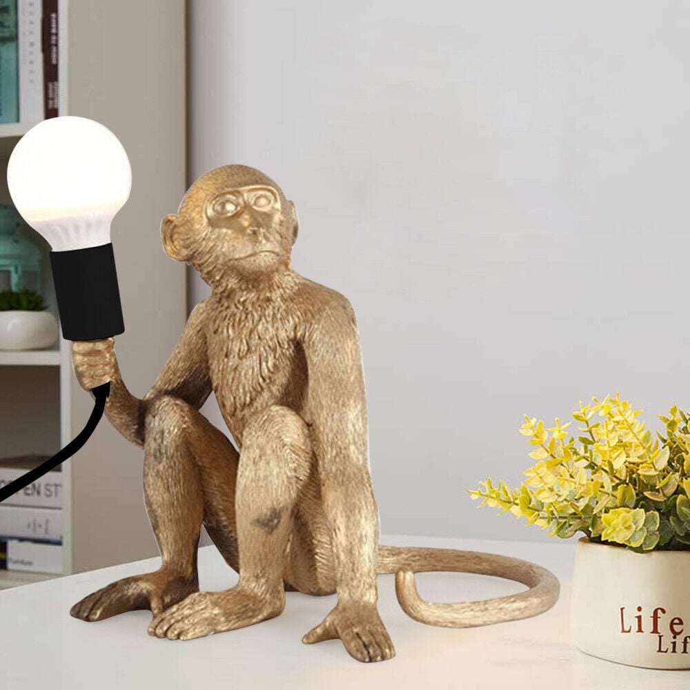 Miumaeov Monkey Table Lamp Vintage Resin Monkey Table Light Industrial ...