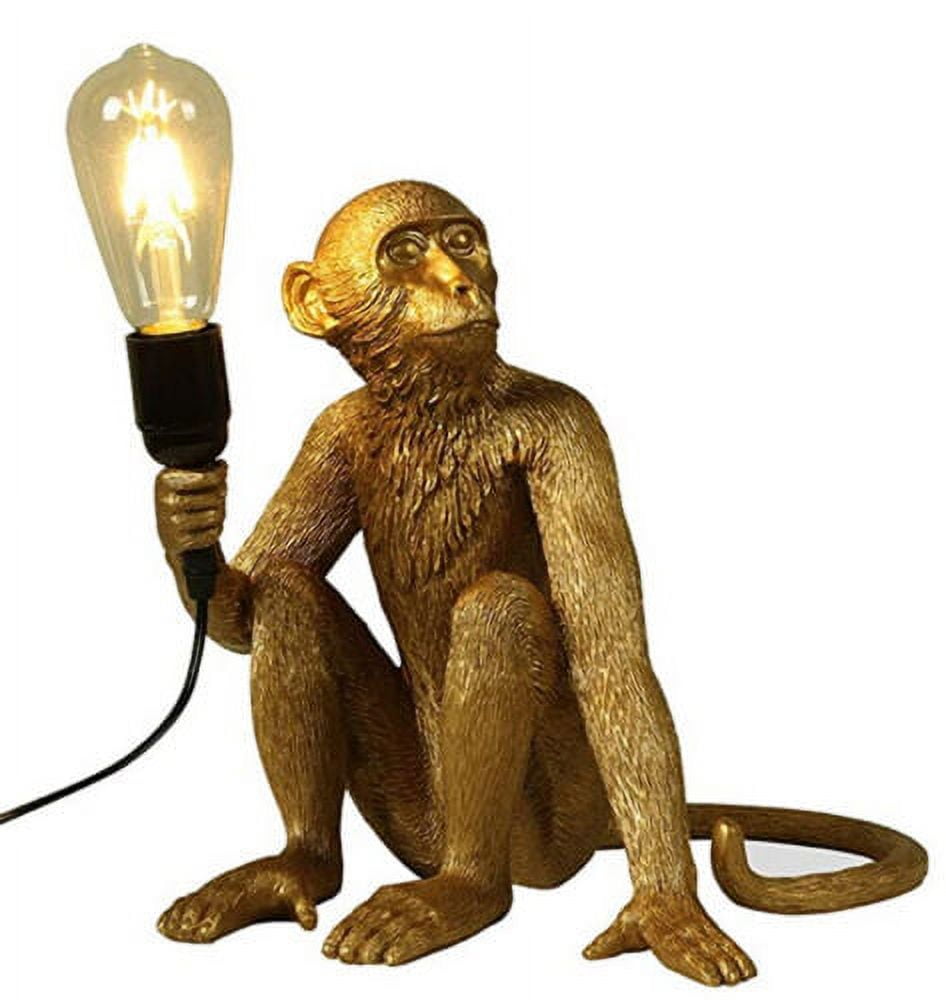 Miumaeov Vintage Resin Monkey Sitting Table Lamp, Industrial Light ...