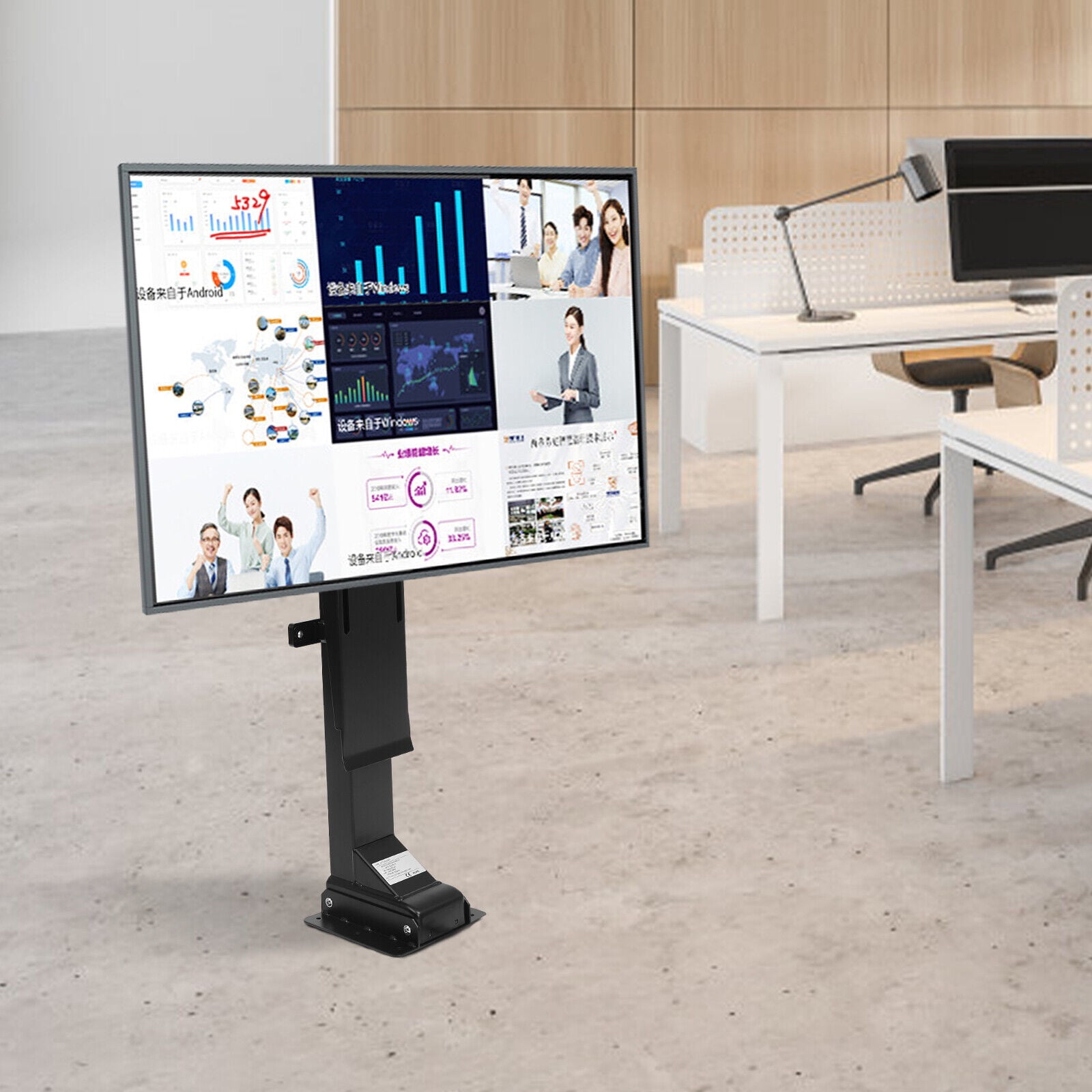 Motorized TV Lift Stand - Adjustable Height (32-70in), Remote Control ...