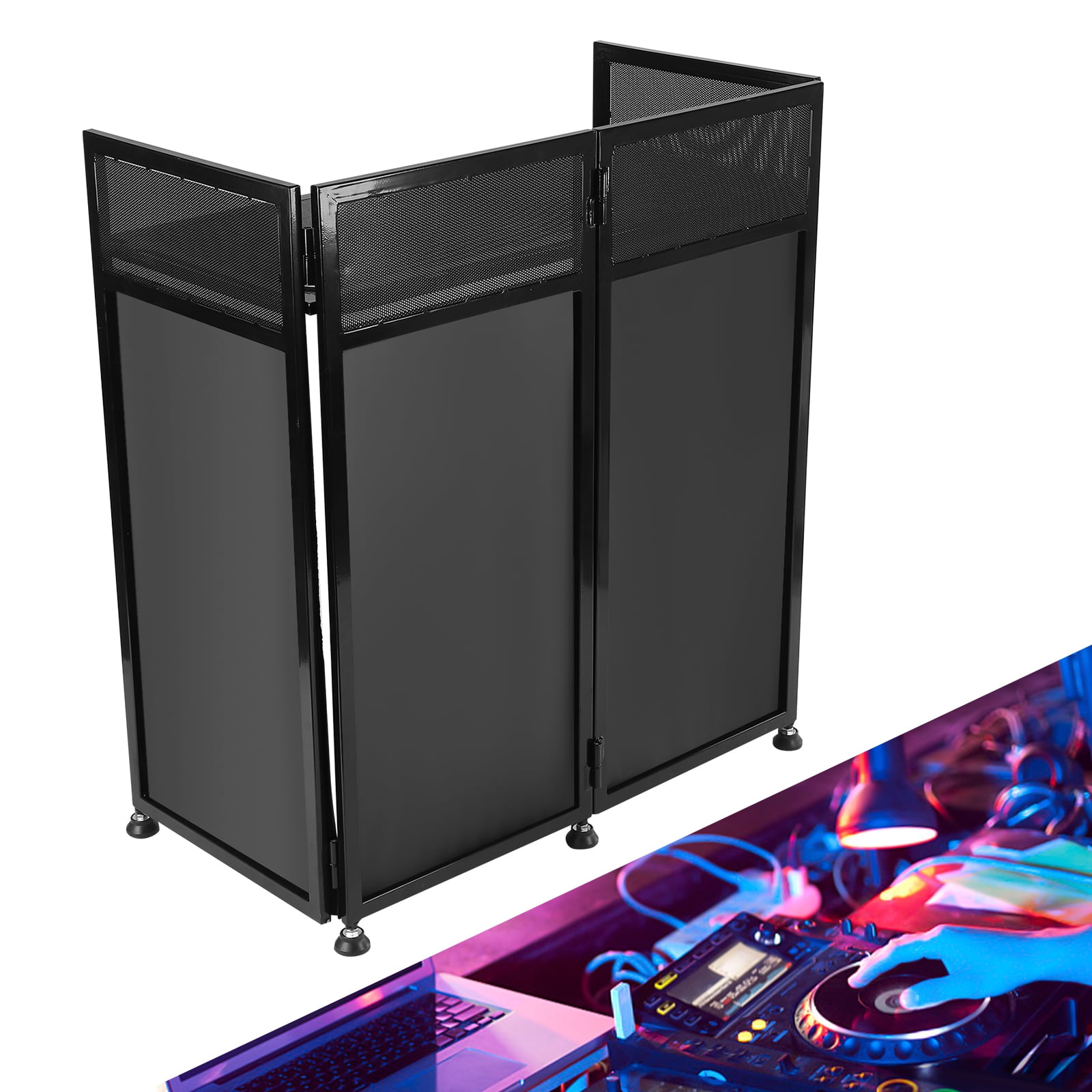 Miumaeov Outdoor Backyard Party Pro DJ Booth Facade+2 Scrims, Portable ...