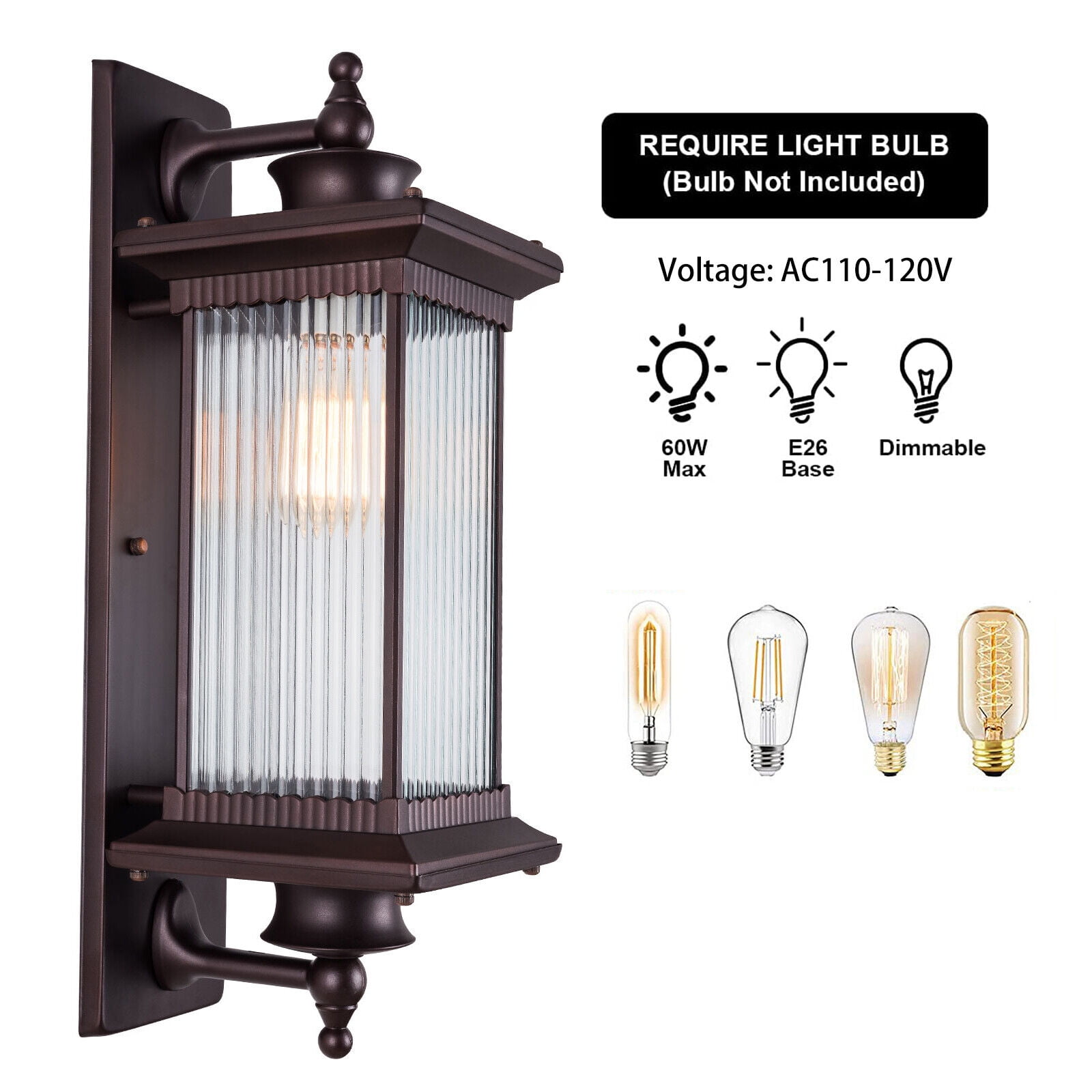 Miumaeov Outdoor Light Fixture IP65 Waterproof Outdoor Wall Sconces ...